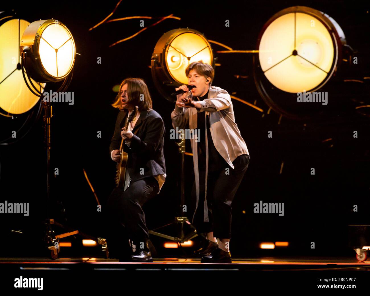 Liverpool, UK. May 8, 2023. Sudden Lights rehearsing for Latvia with ...