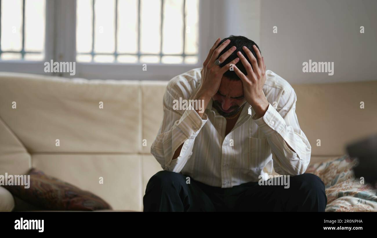 Stressed agitated young man hi-res stock photography and images - Alamy