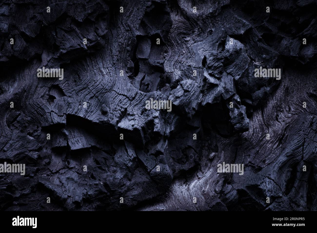 burned natural wood, black texture macro detail close-up chalk Stock ...