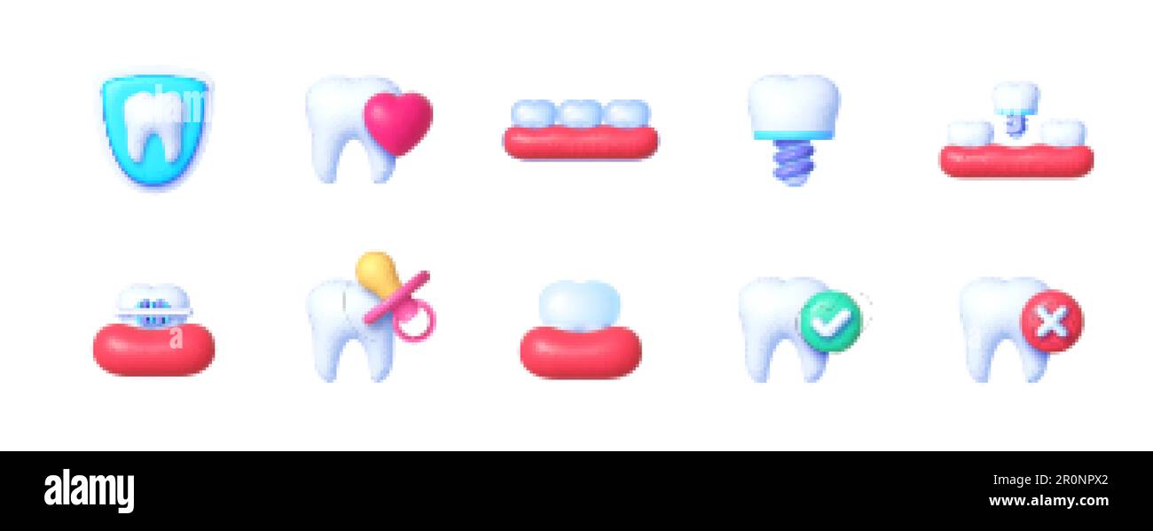 Dentistry icons 3d, great design for any purposes. Orthodontic ...