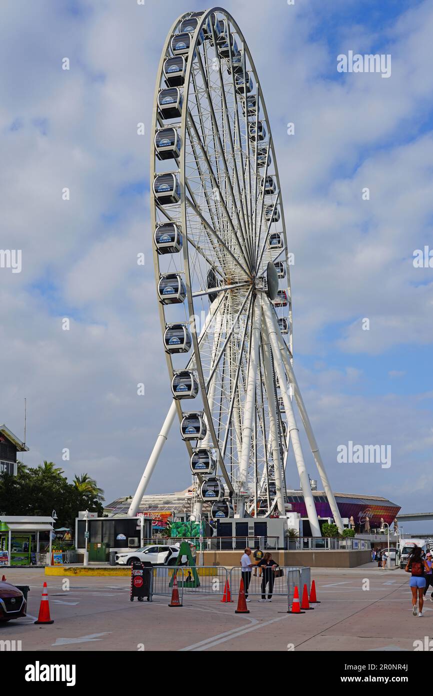 MIAMI, FL -18 FEB 2023- View of the Skyviews Miami Observation Wheel, a ...