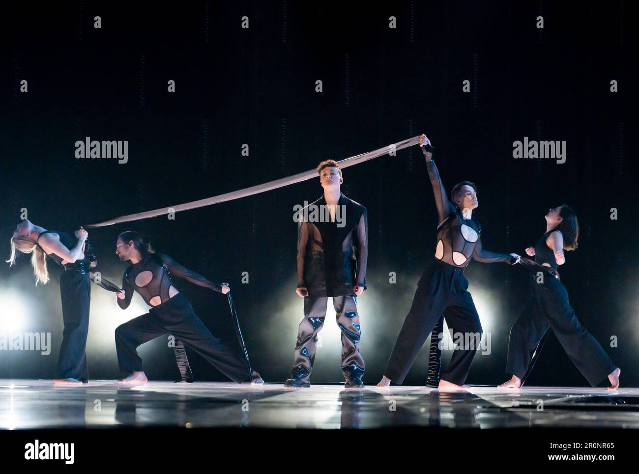 Liverpool, UK. May 8, 2023. Remo Forrer rehearsing for Switzerland with ...