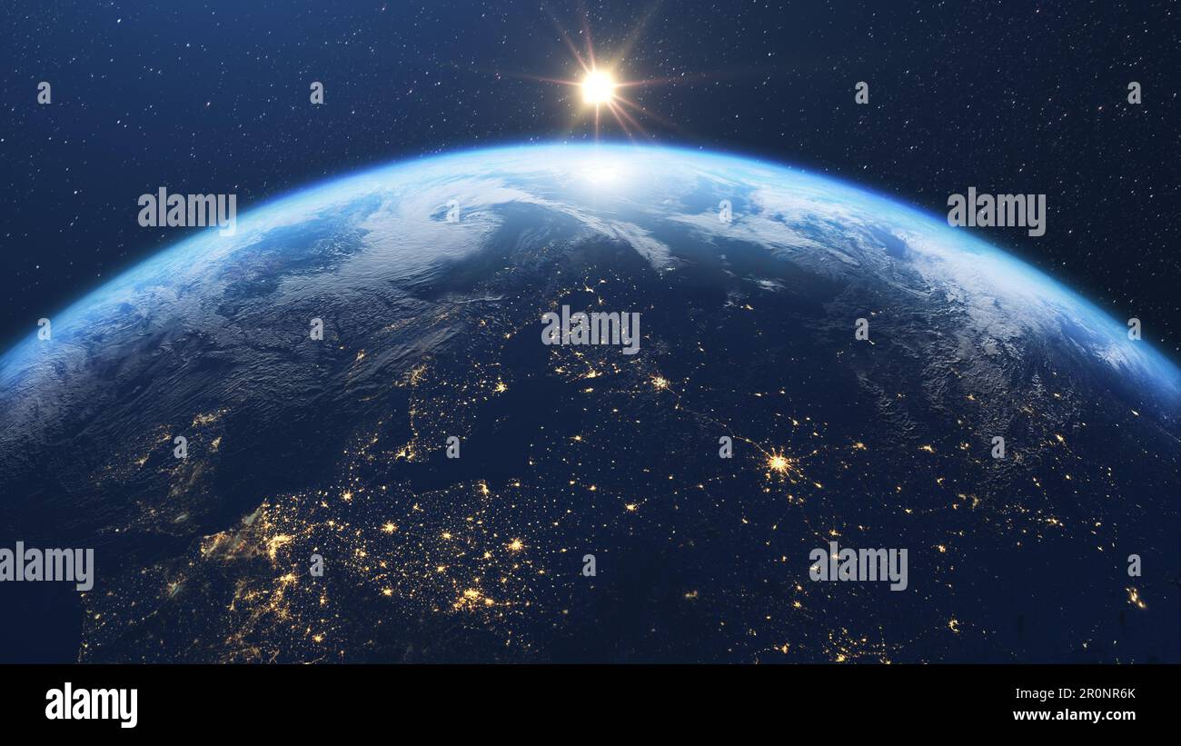 Sunrise from space stars hi-res stock photography and images - Alamy
