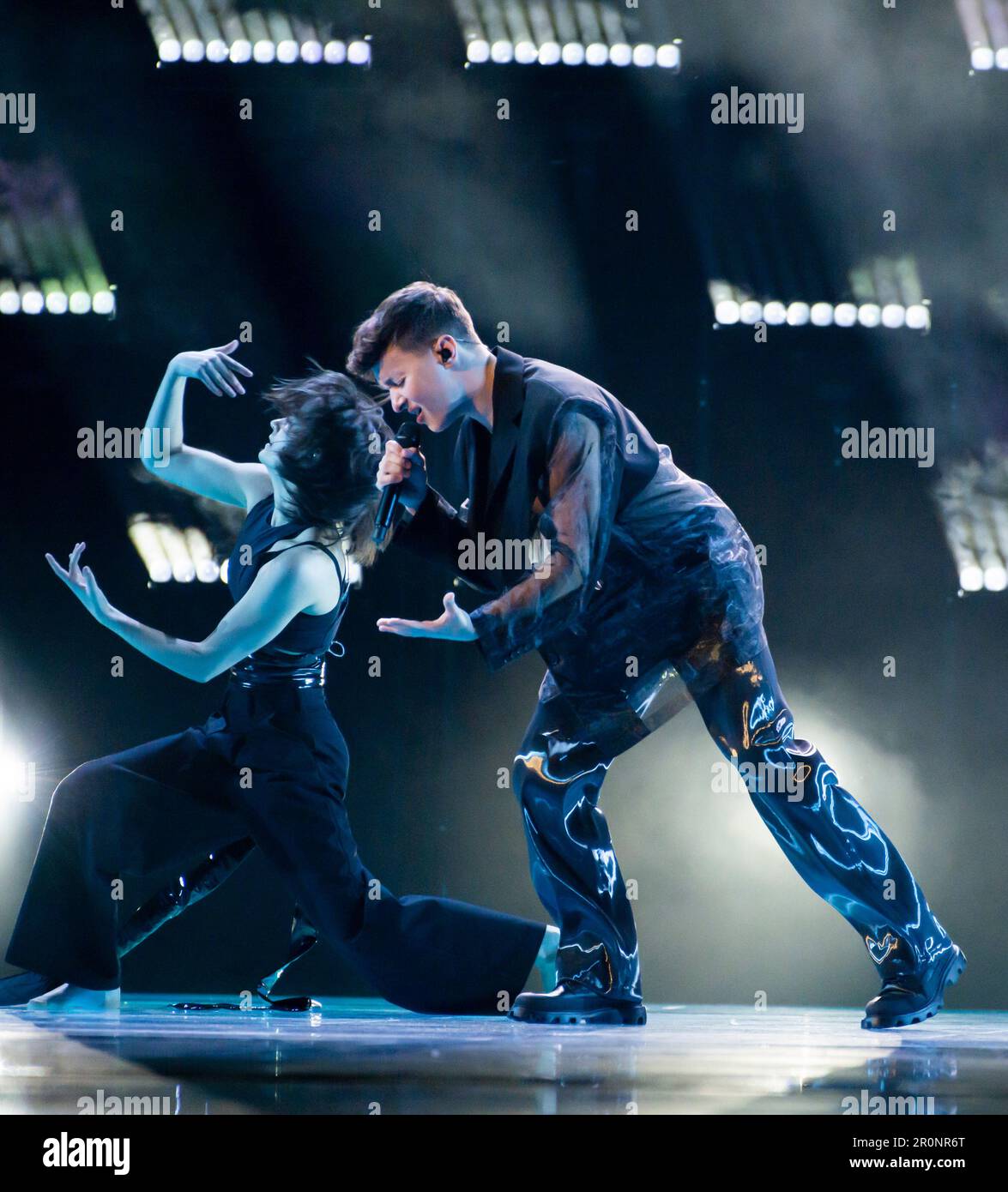 Liverpool, UK. May 8, 2023. Remo Forrer rehearsing for Switzerland with ...