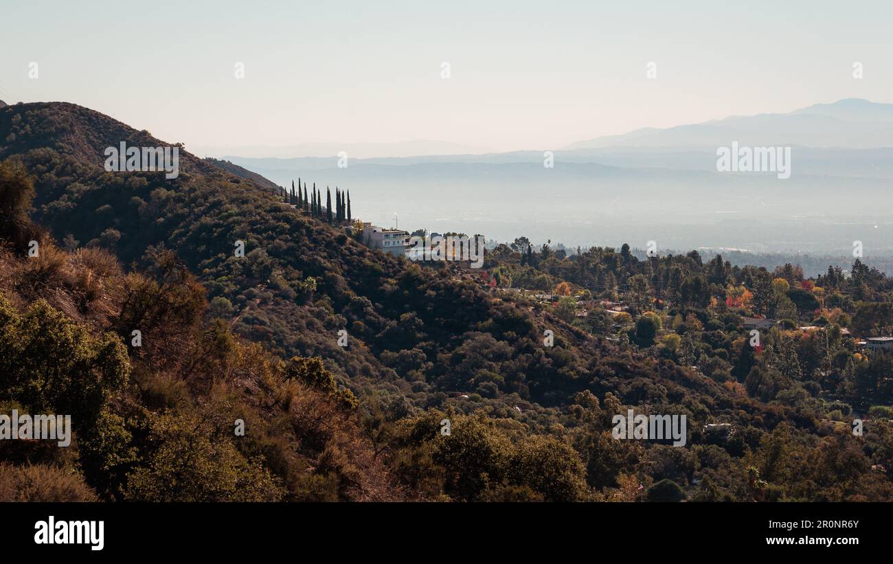 The Angeles National Forest in Los Angeles, California, with lush green ...