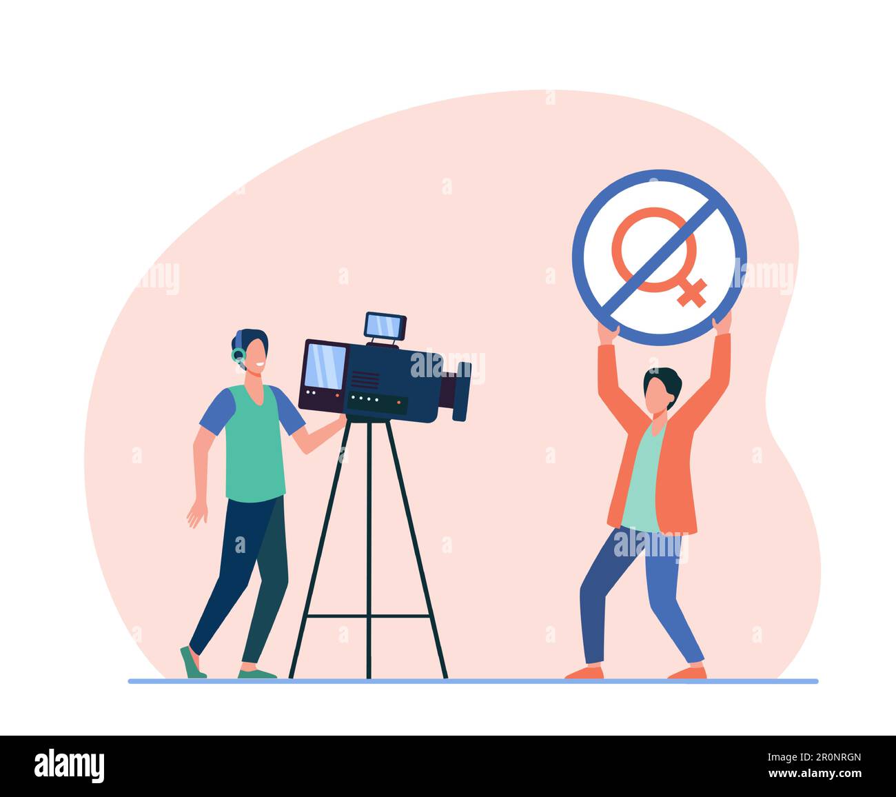 Influencer or activist showing no woman allowed sign Stock Vector Image ...