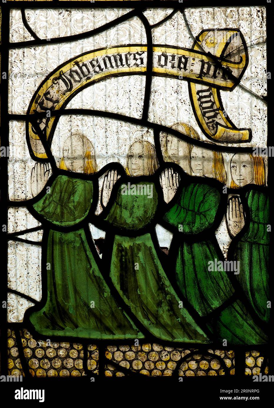 St Neots Church Cornwall UK pre-reformation glazing stain glass windows ...