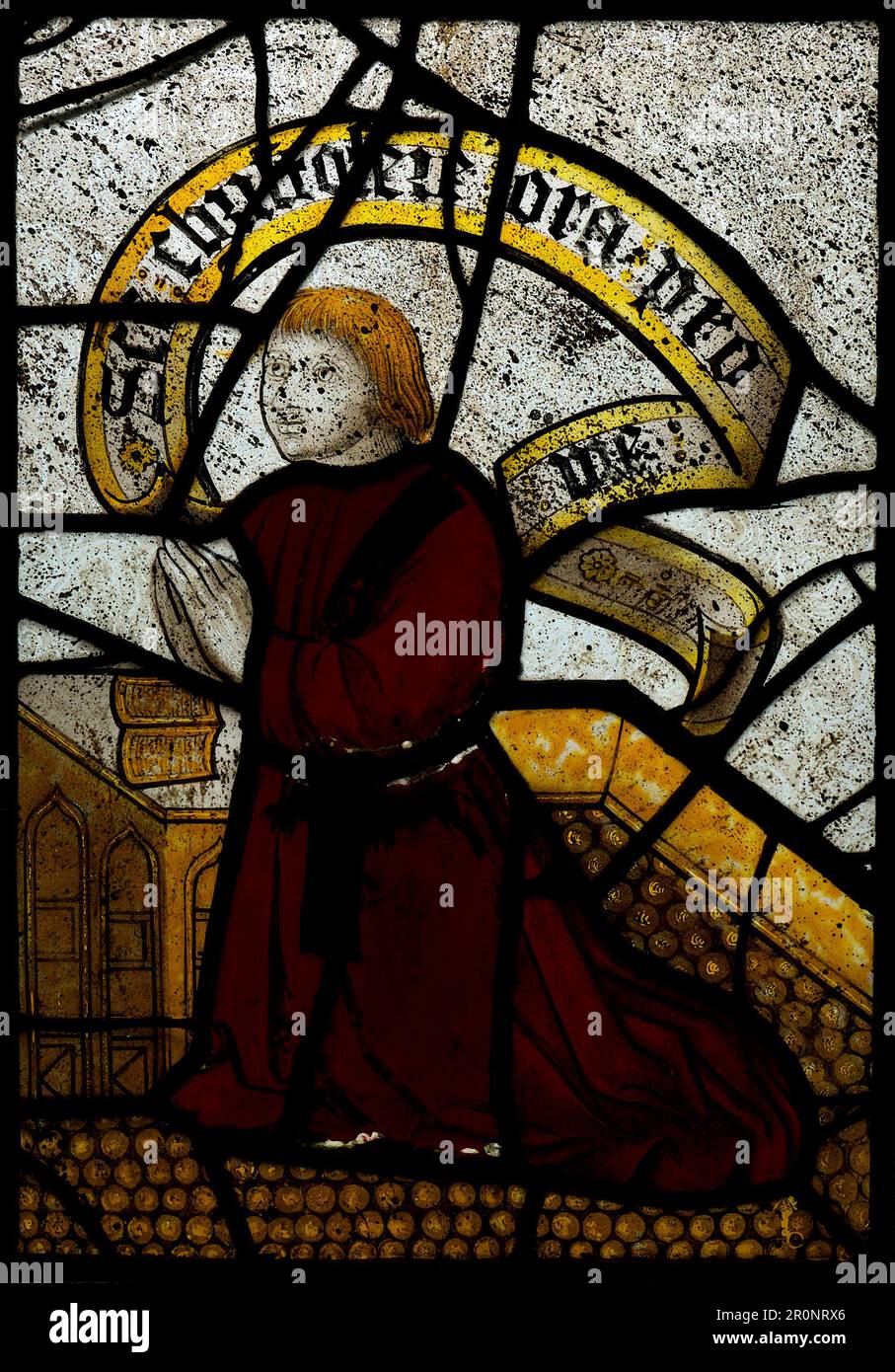 St Neots Church Cornwall UK pre-reformation glazing stain glass windows ...