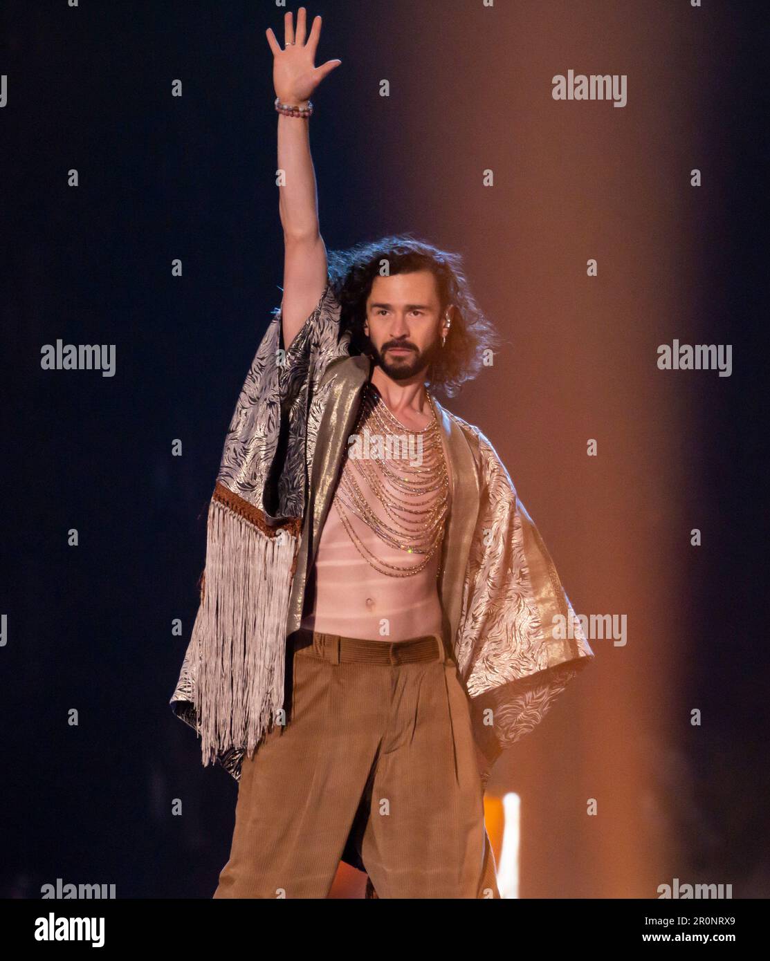 Liverpool, UK. May 8, 2023. Pasha Parfeni rehearsing for Moldova with ...