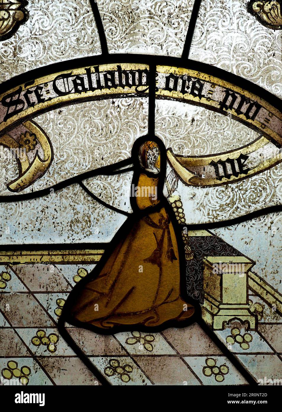 St Neots Church Cornwall UK pre-reformation glazing stain glass windows ...