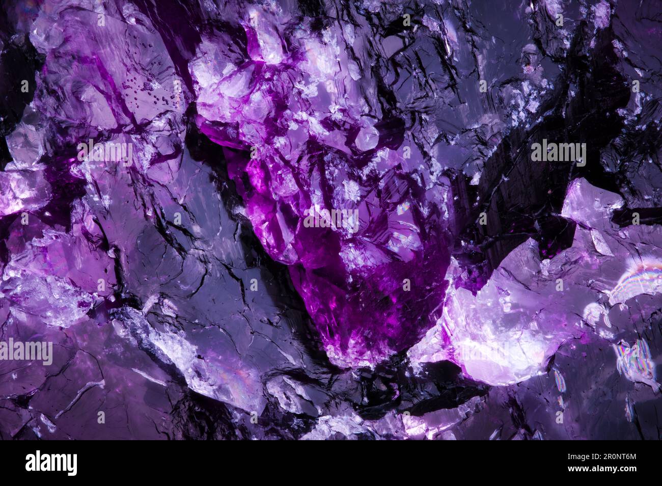 purple rough fluorite. macro detail texture background. close-up raw ...