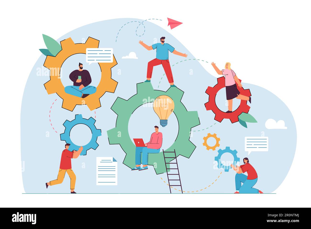 Teamwork and engineering vector illustration Stock Vector Image & Art ...