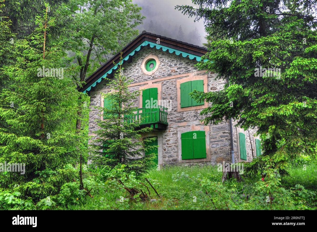 Rustic House in the Green Forest in Ticino, Switzerland Stock Photo - Alamy