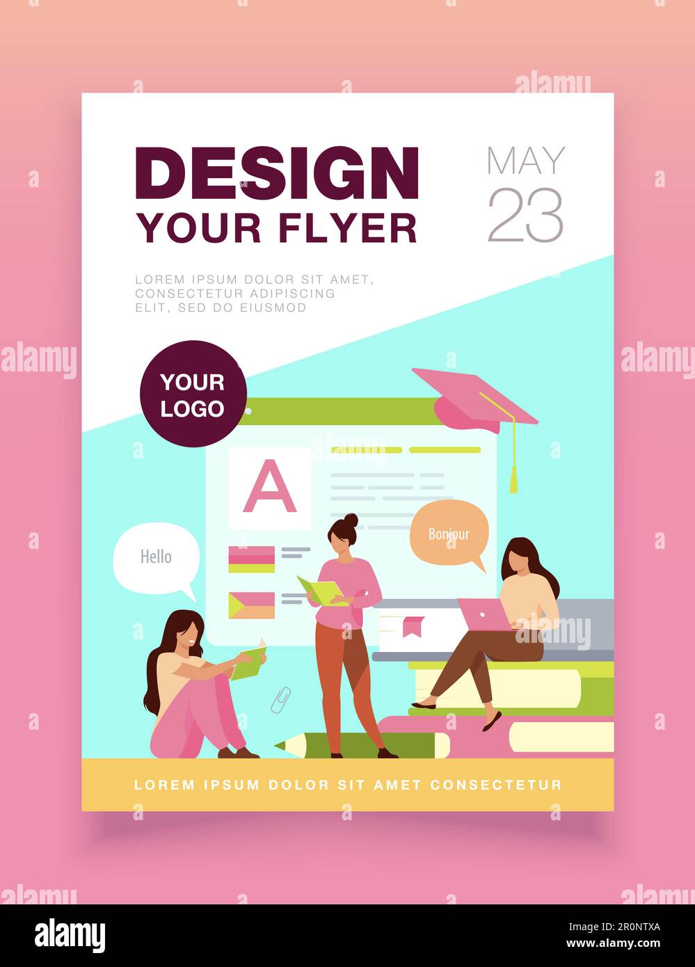 Happy women learning language online Stock Vector Image & Art - Alamy