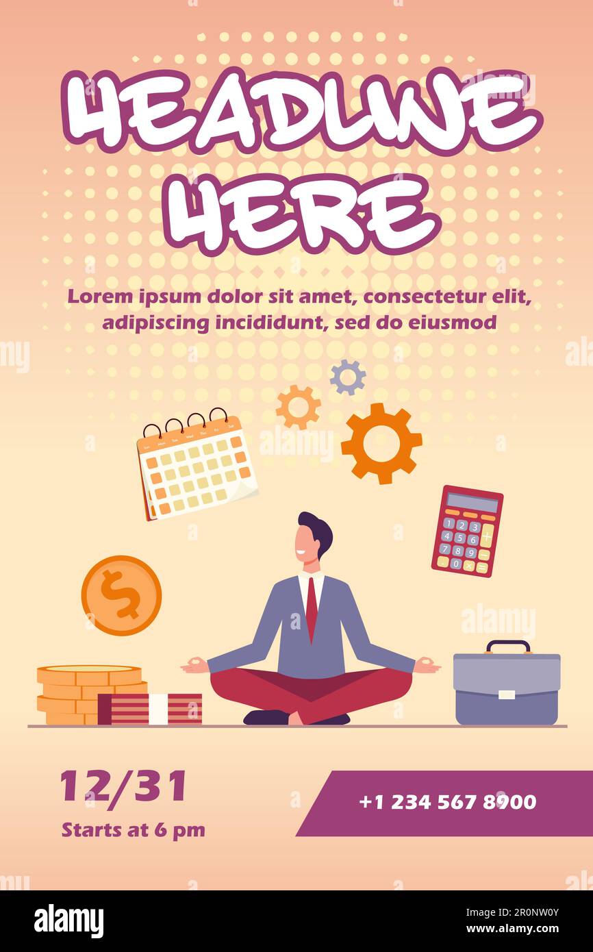 Businessman sitting and relaxing in office Stock Vector Images - Alamy