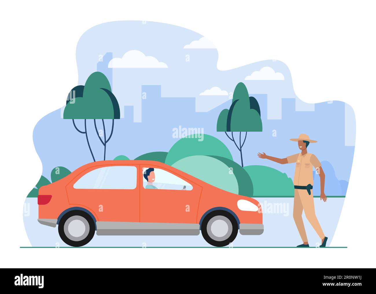 Driver police officer flat Cut Out Stock Images & Pictures - Alamy