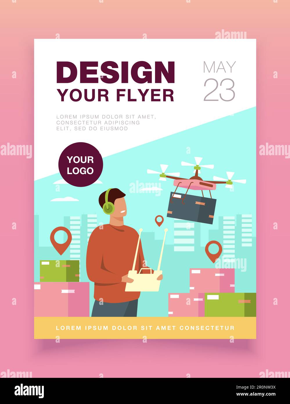 Cheerful delivery man parcel Stock Vector Images - Alamy