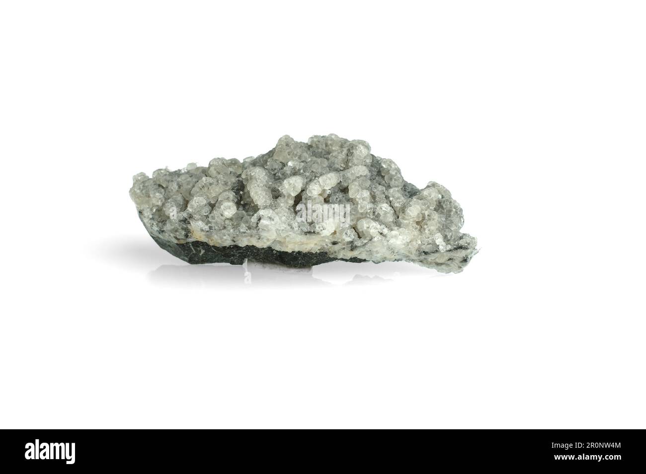 calcite clear crystal cluster isolated on white blackground. macro ...