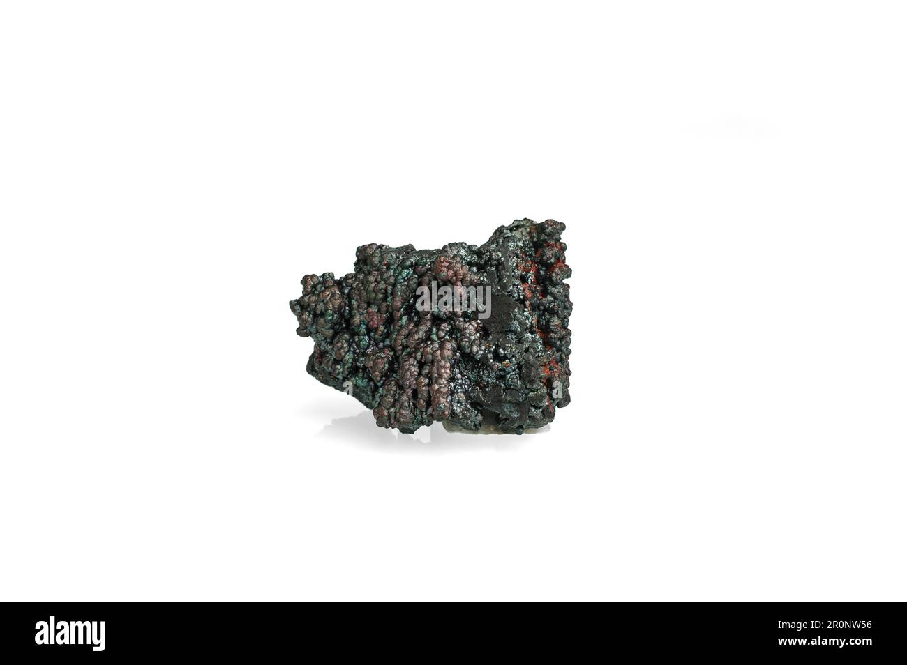 iridescent goethite isolated on white blackground. macro detail ...