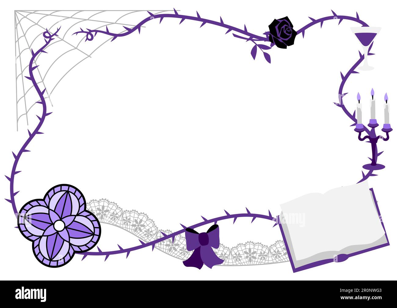 Frame in gothic style. Illustration for holiday and party. Halloween or ...