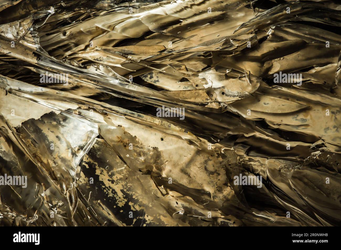 clay inclusion inside quartz. macro detail texture background. close-up ...