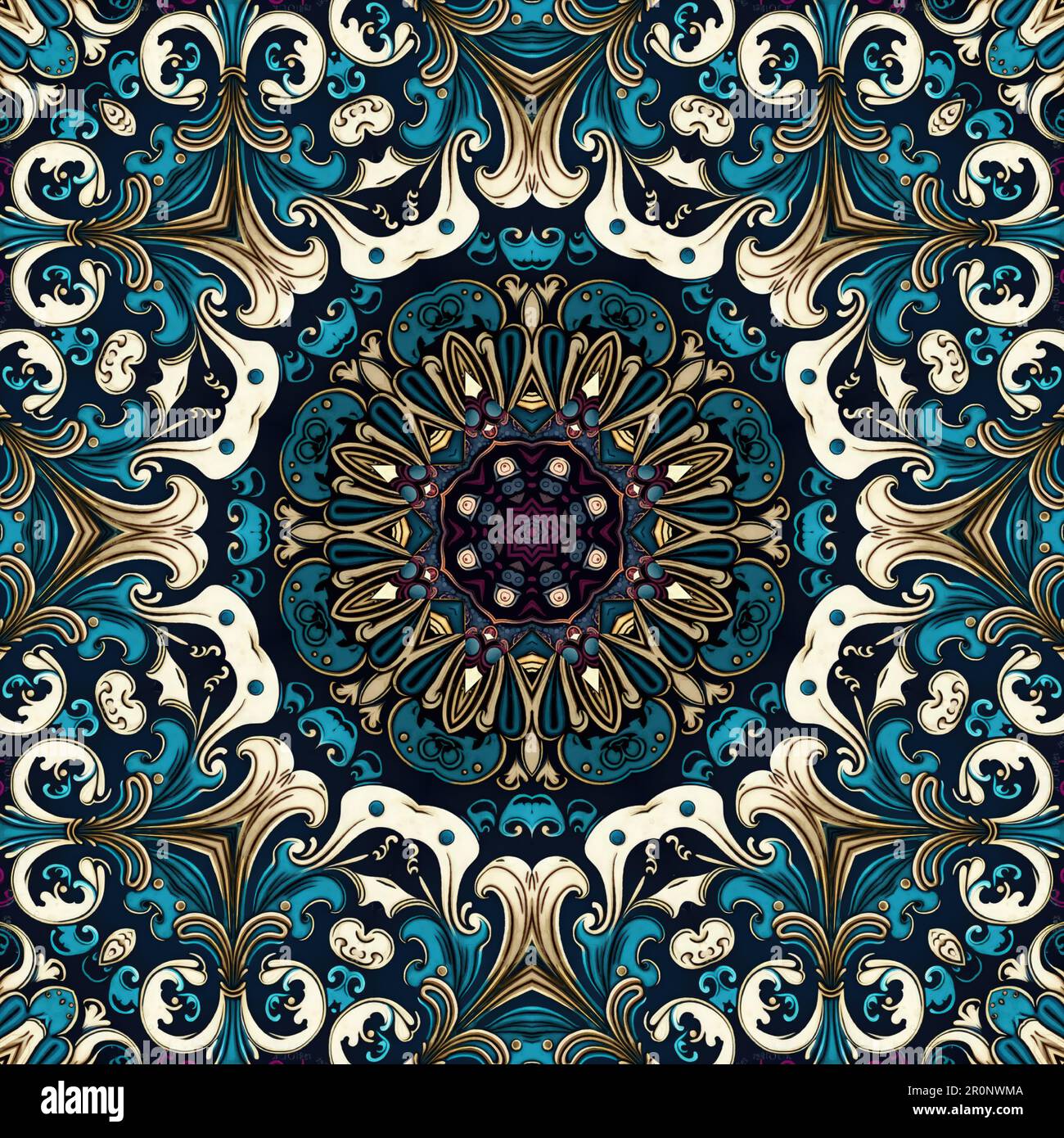 Ornamental victorian seamless wallpaper in roccoco style. Repeat tile ...