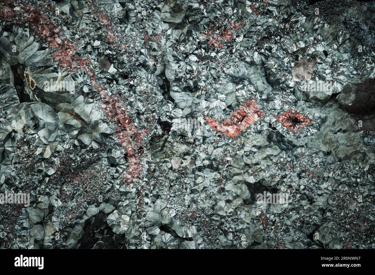 rough hematite with hematoid quartz. macro detail texture background ...