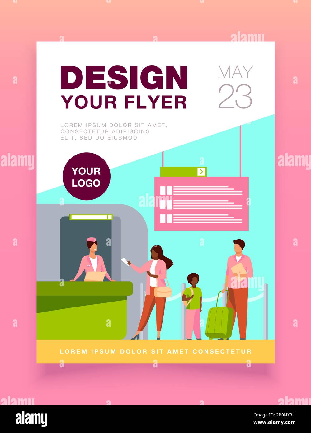 People line waiting ticket counter Stock Vector Images - Alamy