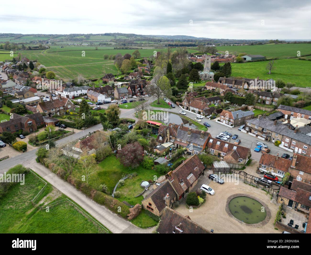 Aldbury Village in Hertfordshire drone aerial view Stock Photo - Alamy