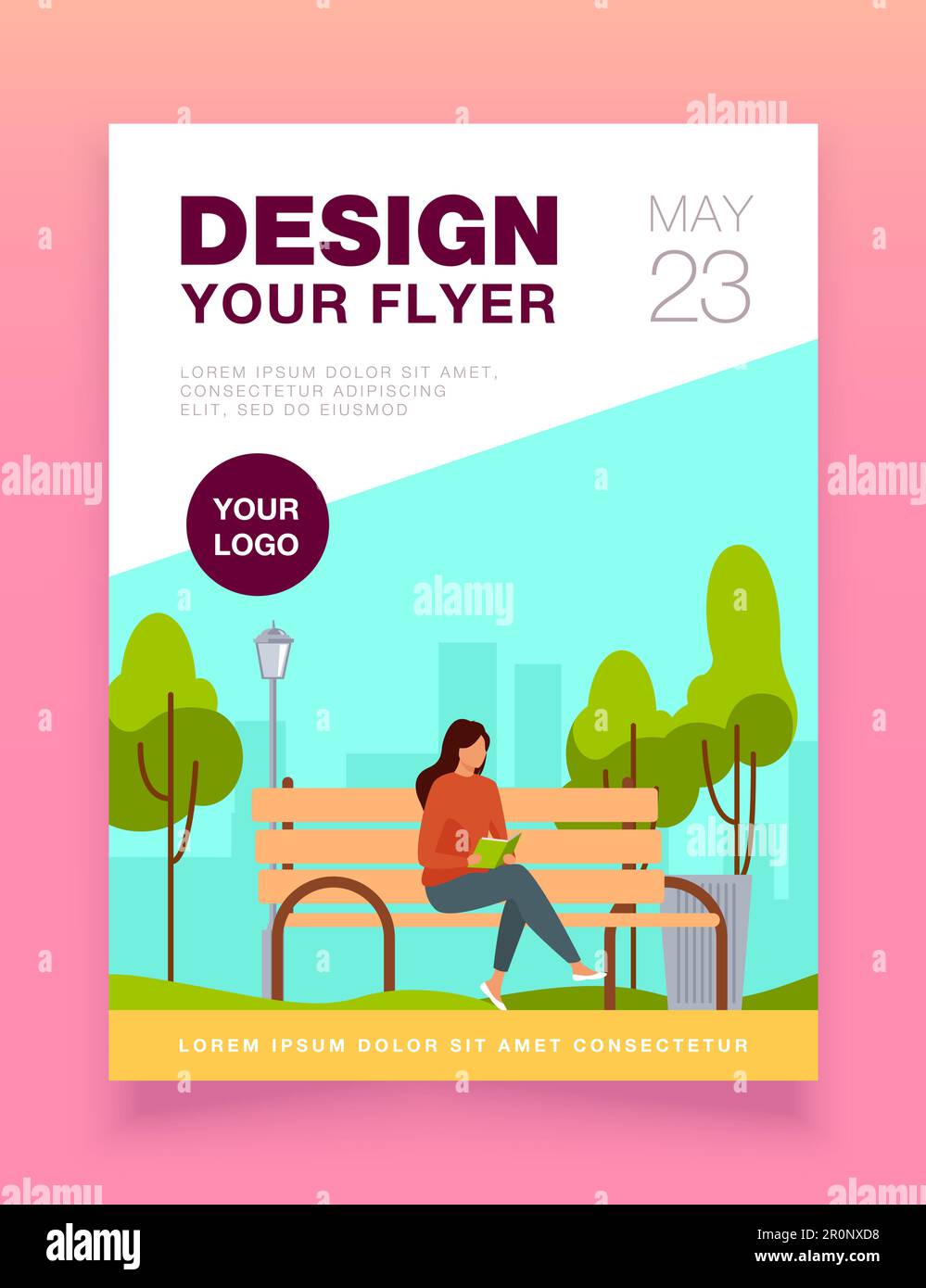 Woman reading book bench Stock Vector Images - Alamy