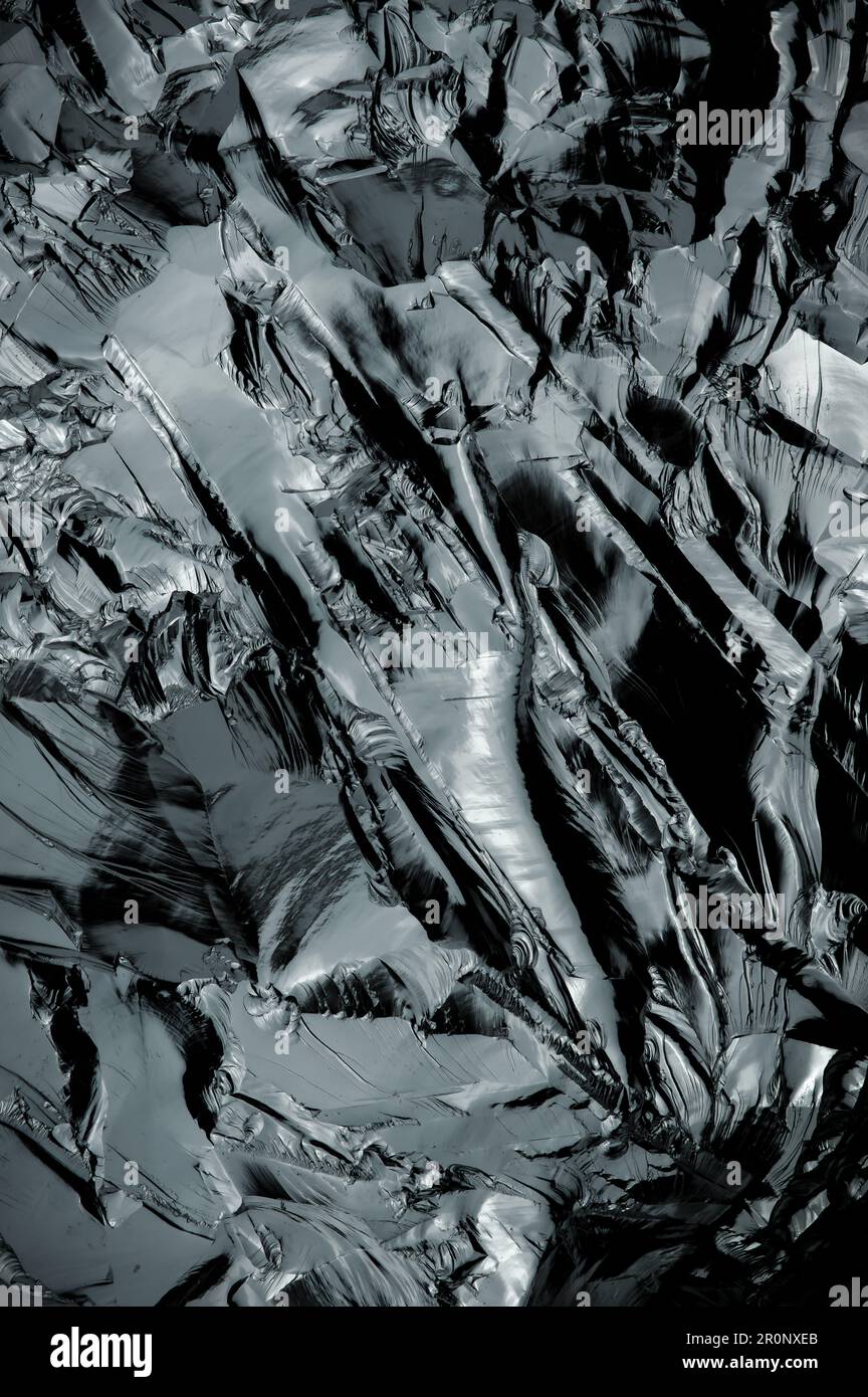 Silicon (Si 14) pure crystalline form, macro detail texture background ...