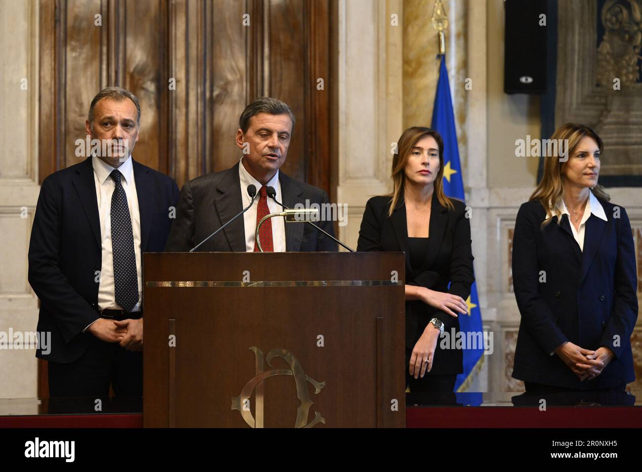 Rome, Italy. 09th May, 2023. Matteo Richetti, Carlo Calenda, Maria ...