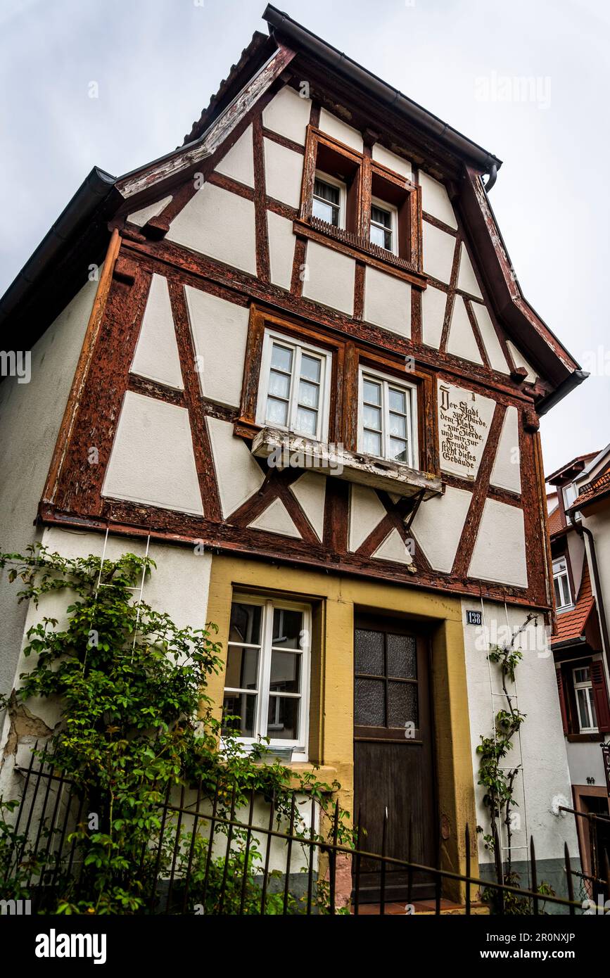 Old traditional medieval architecture with exposed beams, Weinheim ...
