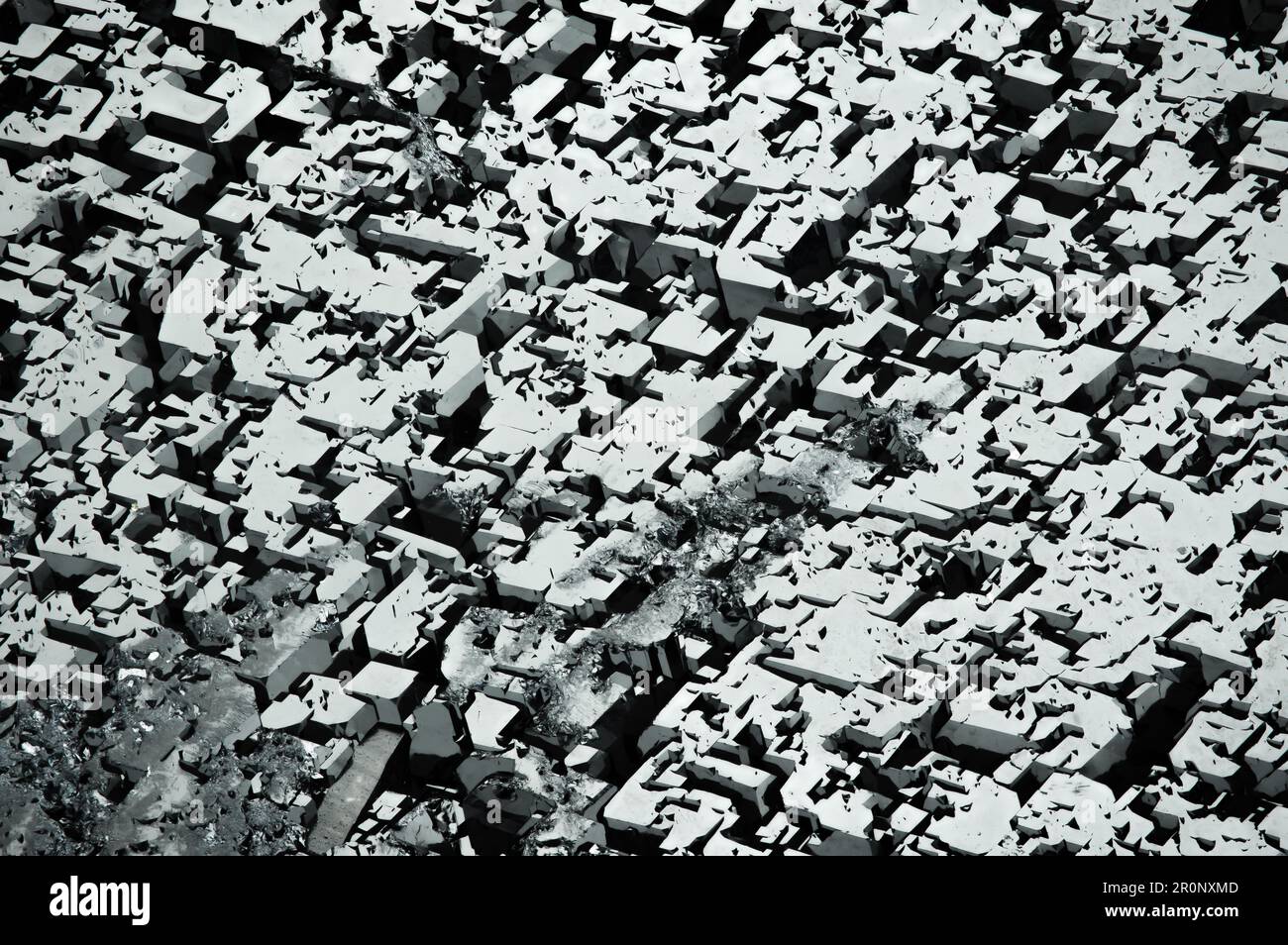 Schorl (black tourmaline) top of the crystal structure. macro detail ...