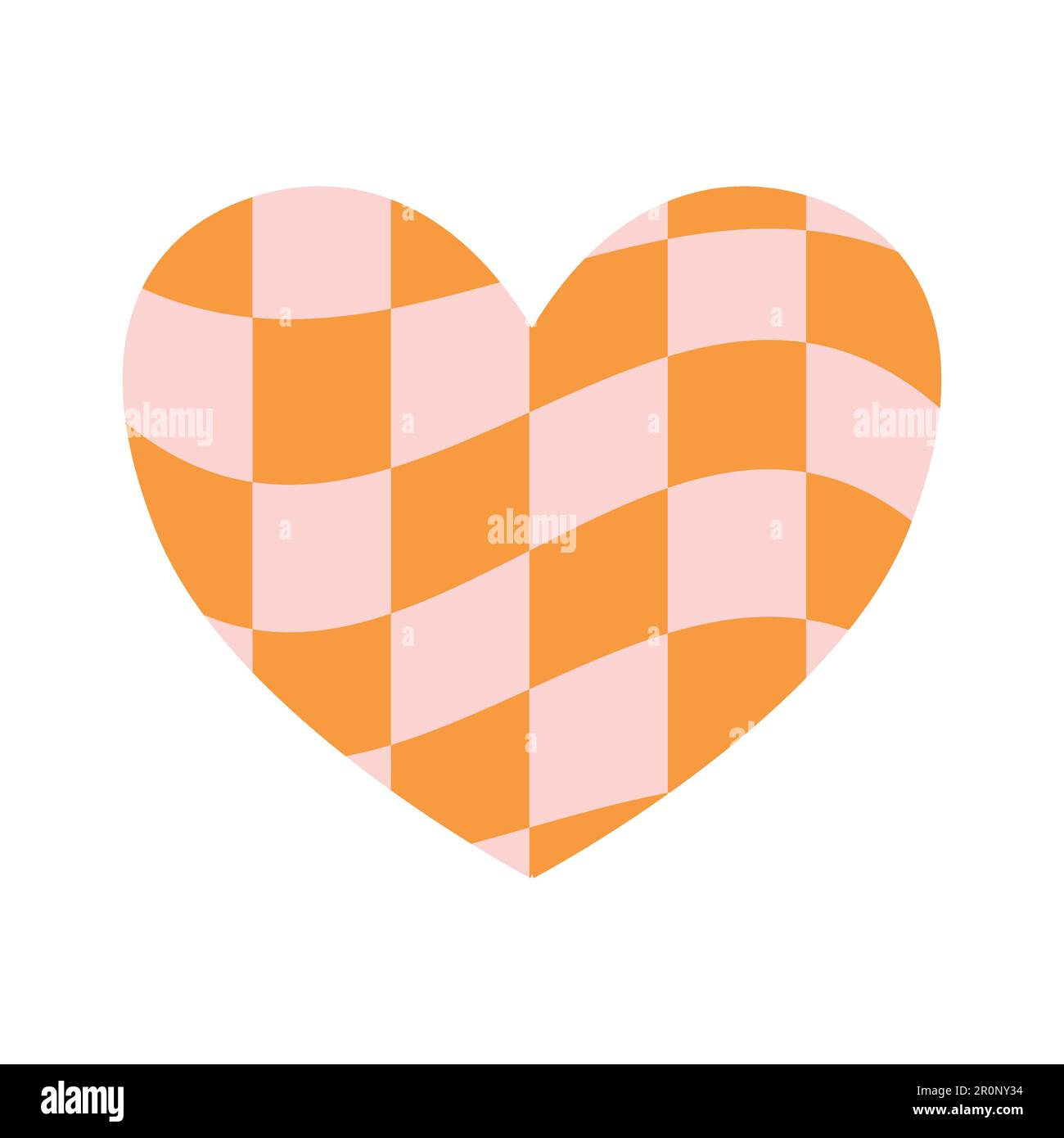 Vector groovy checkered chess board colored texture heart isolated on ...