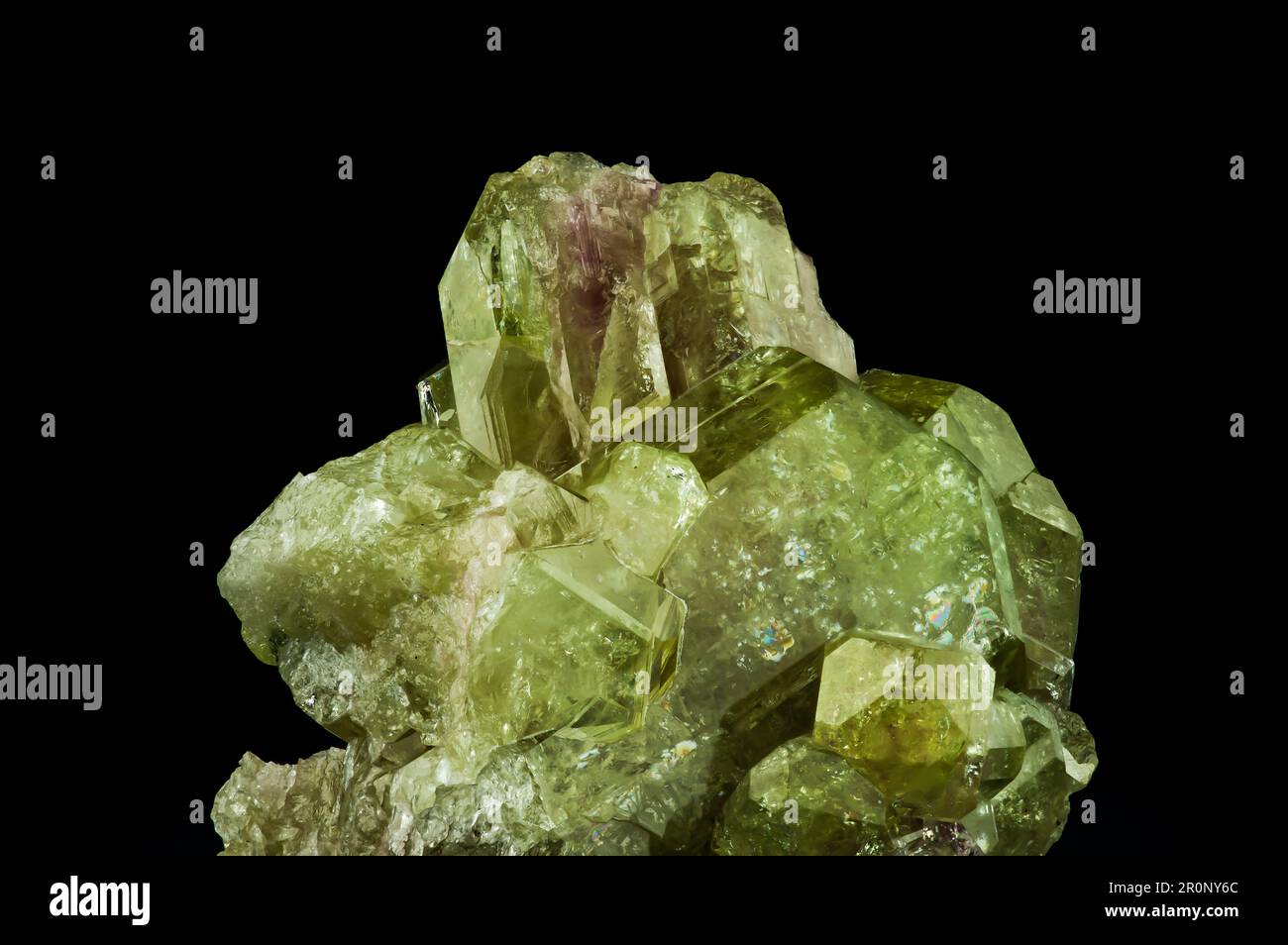 green vesuvianite (also known as idocrase) crystal. macro detail ...
