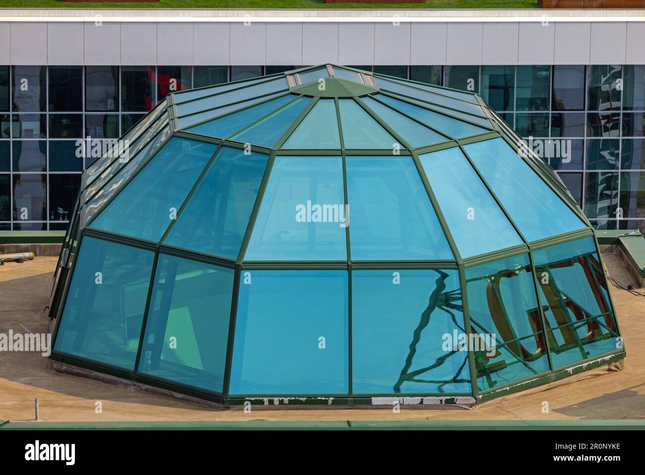 Green Glass Dome at Roof Top Building Skylight Stock Photo - Alamy