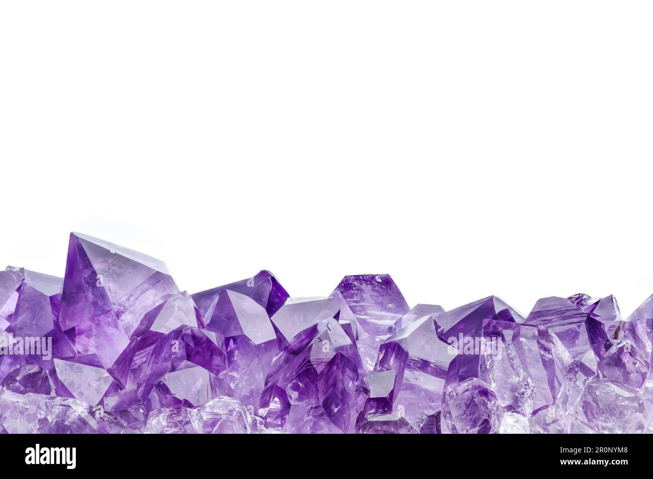 amethyst druse isolated on white background. macro detail texture ...