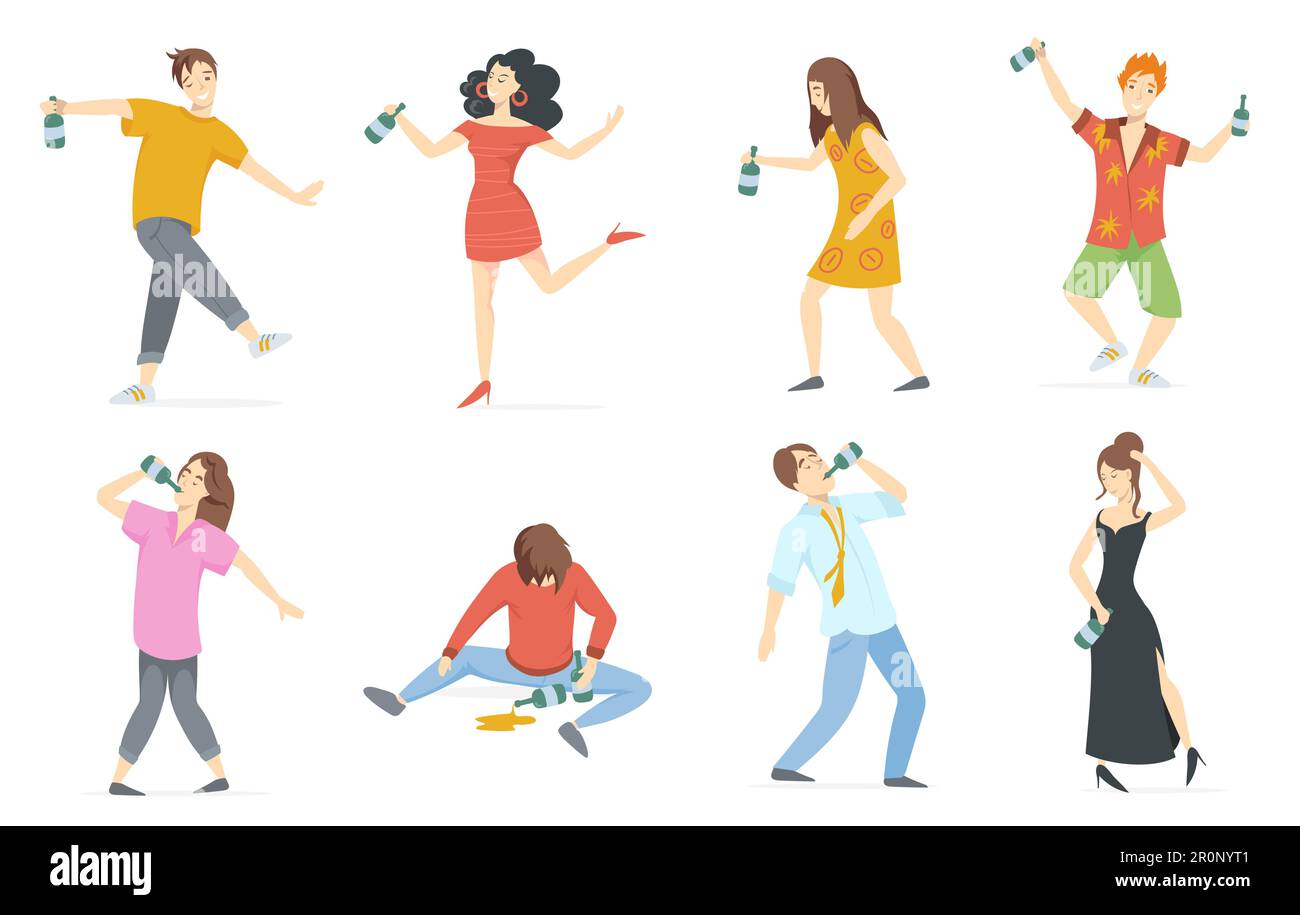 Drunk people holiday Stock Vector Images - Alamy
