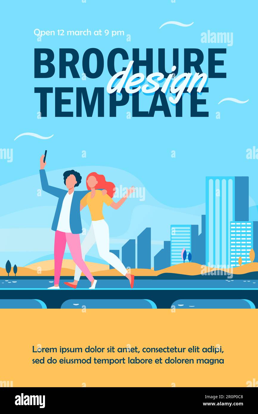 Tourist couple selfie happy Stock Vector Images - Alamy
