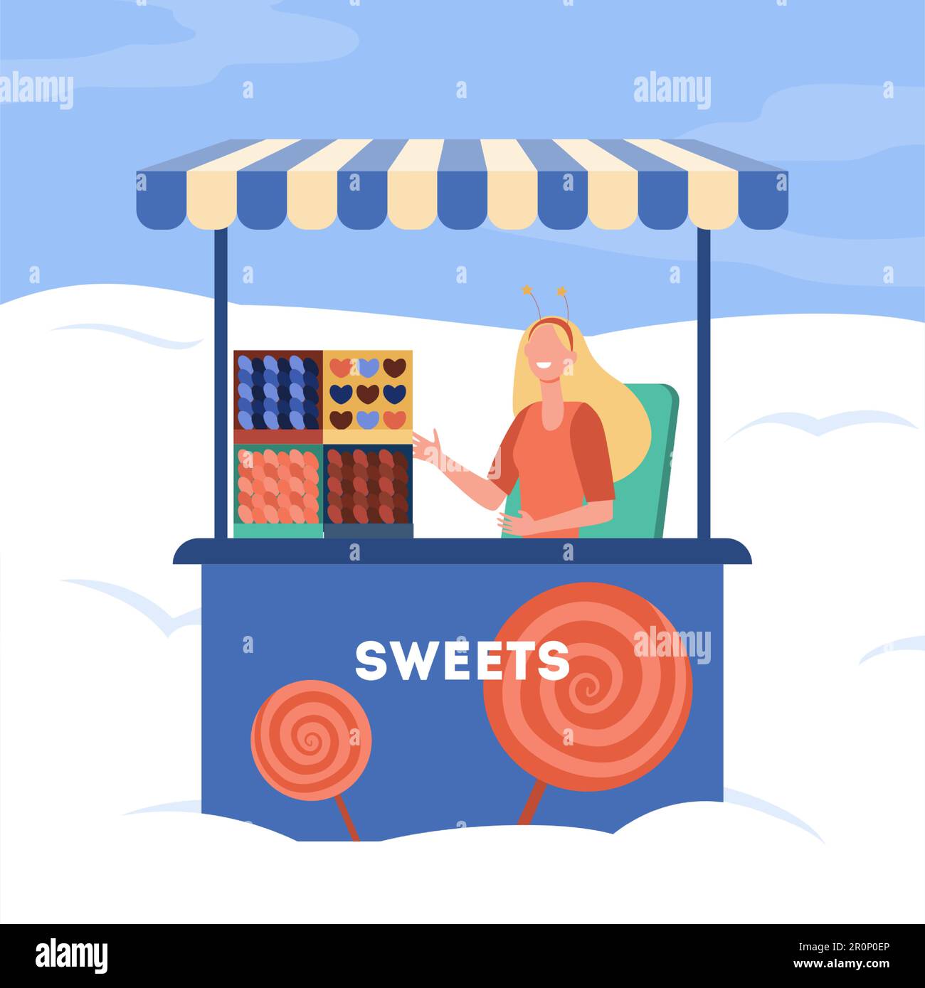Market stall selling candy Stock Vector Images - Alamy