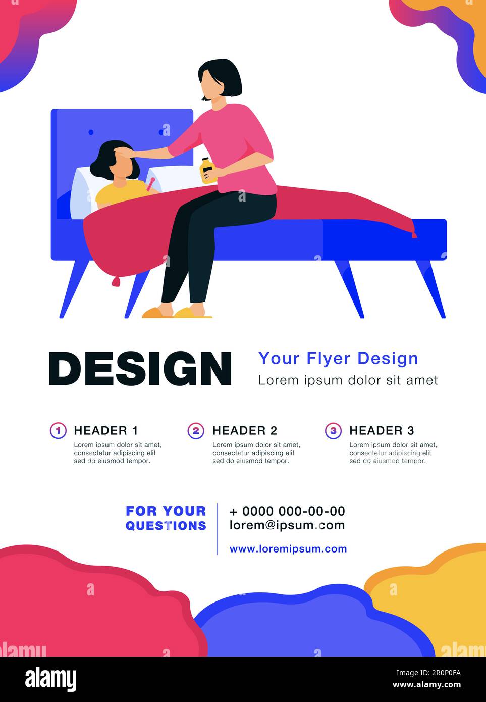 Mom taking care about sick child Stock Vector Image & Art - Alamy