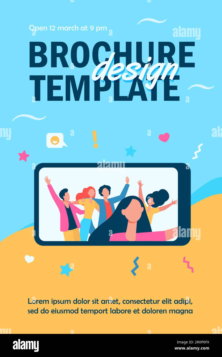 Portrait happy friends digital Stock Vector Images - Alamy