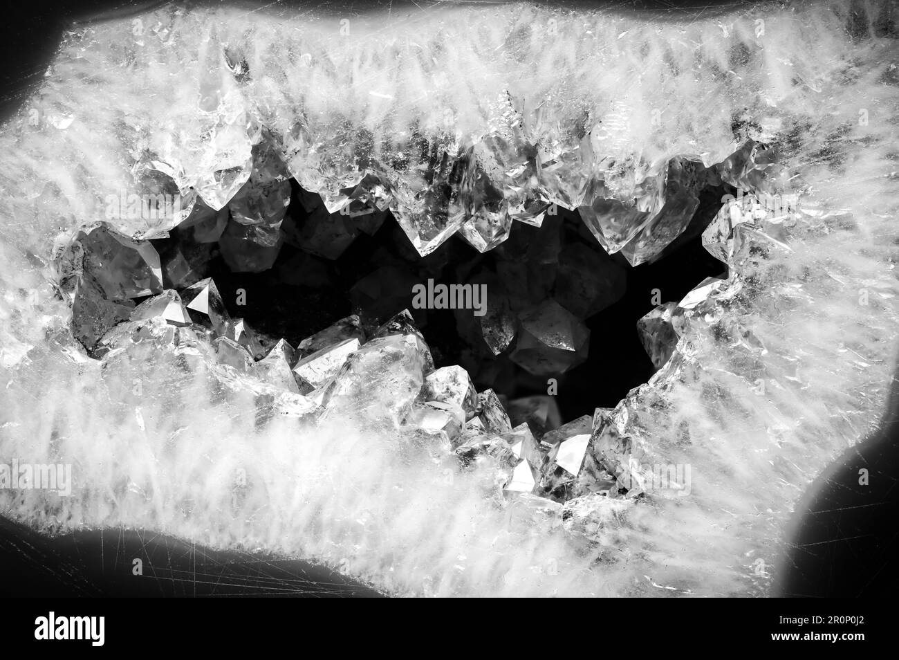 quartz geode macro detail texture background. close-up raw rough ...