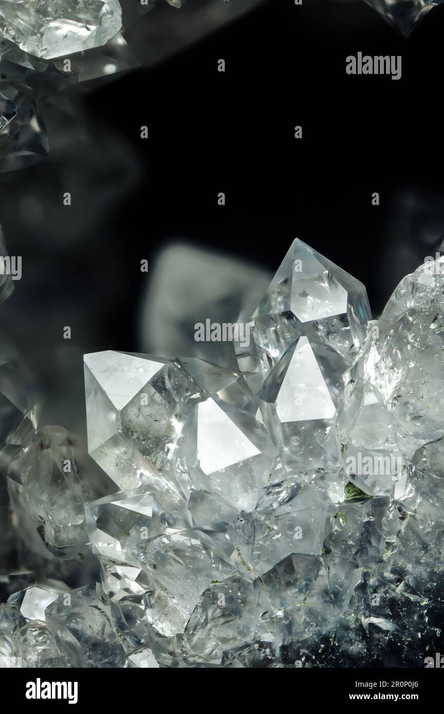 quartz geode macro detail texture background. close-up raw rough ...