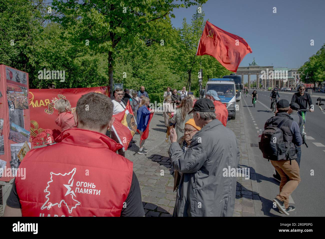 On May 9, 2023, people gathered at the Soviet War Memorial in Berlin's ...