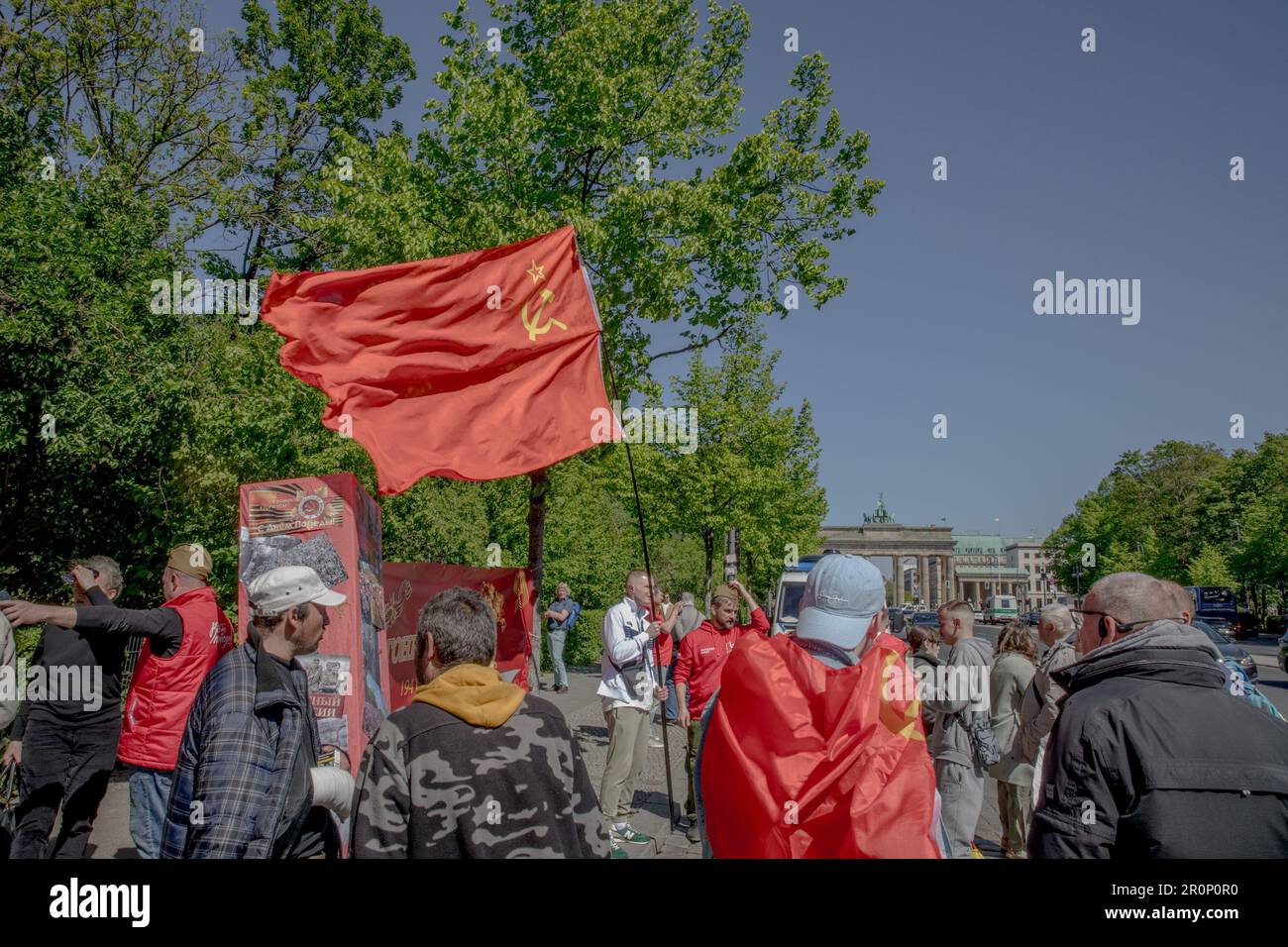 On May 9, 2023, people gathered at the Soviet War Memorial in Berlin's ...