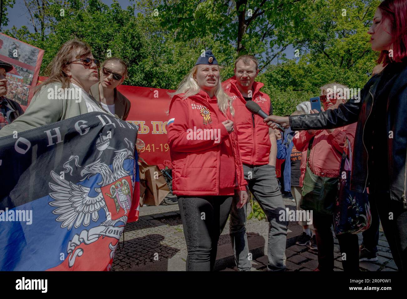 On May 9, 2023, people gathered at the Soviet War Memorial in Berlin's ...
