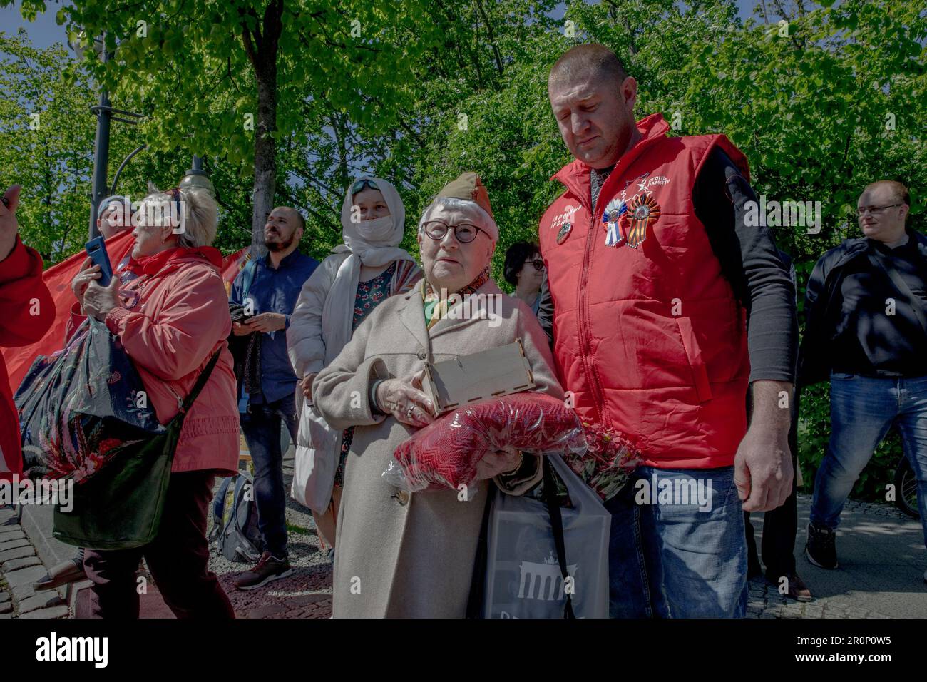 On May 9, 2023, people gathered at the Soviet War Memorial in Berlin's ...