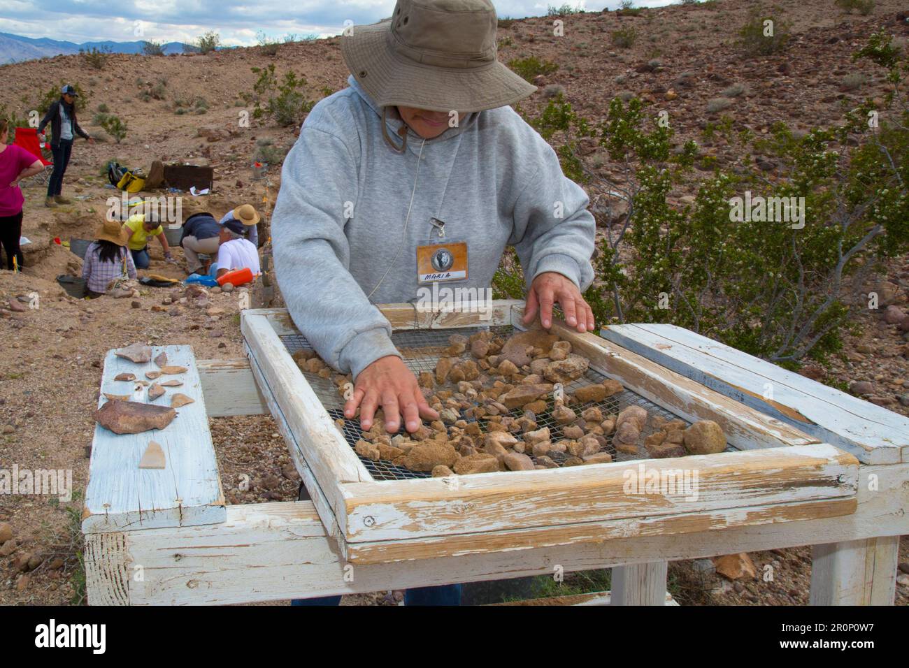 Volunteers with Friends of Calico Early Man Site assist with searching ...